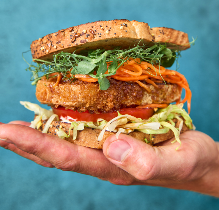 Sviestmaize ar fritētu tofu - Hanzas Maiznīca